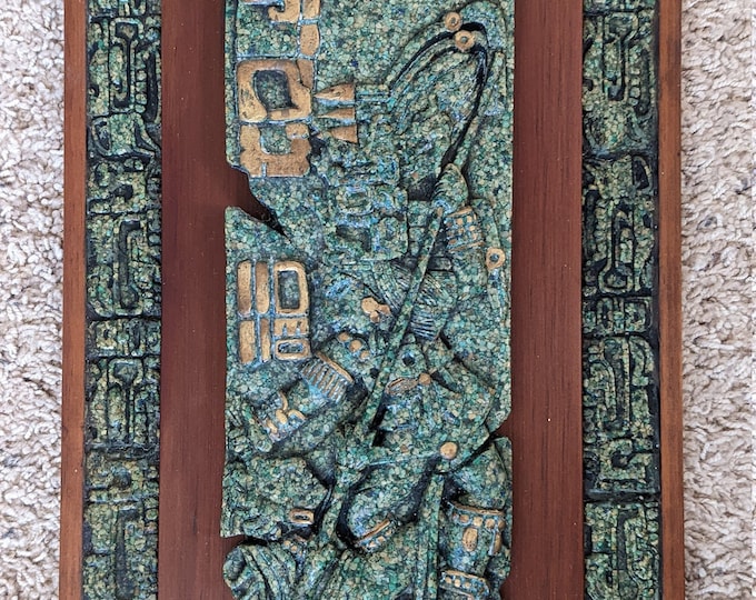 Aztec Mayan Lintel Fragment Wall Sculpture Plaque 20" Plaque Wall ...