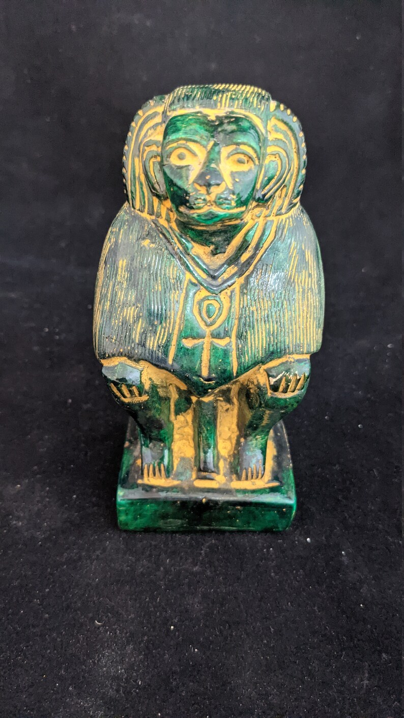 Egyptian THOTH Hedj-wer God of Wisdom Baboon Sculpture Carving - Etsy ...