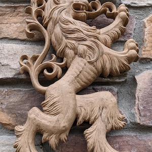 Rampant Lion Wall Art Sculpture 2 Pc Set 13" Tall - Etsy