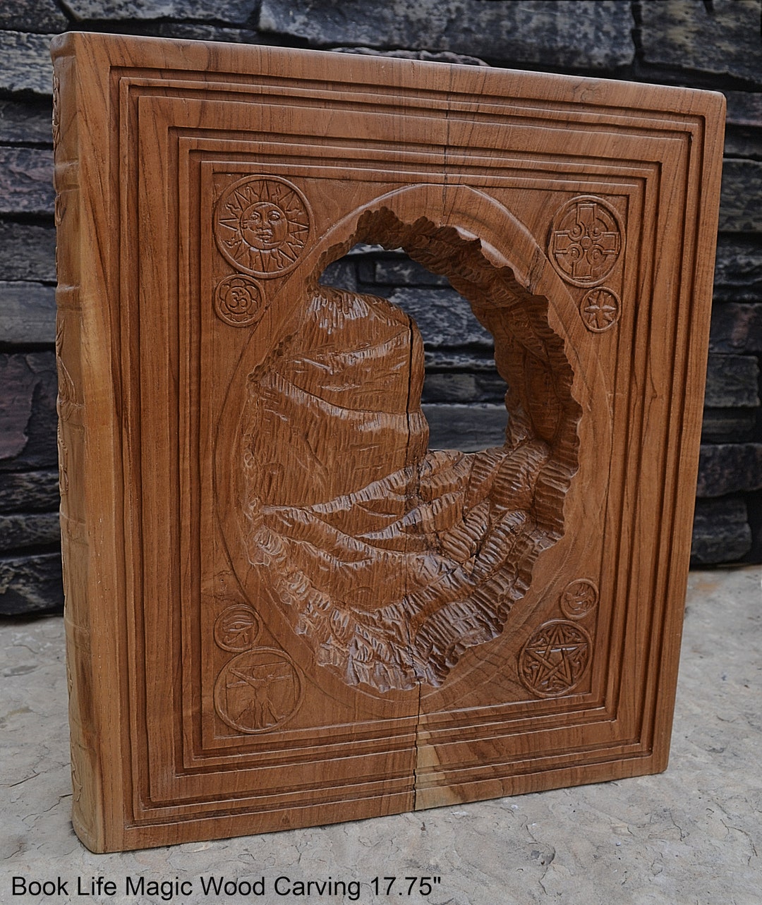 Book of Life Magic Wood Carving Hand Made 17.5" - Etsy
