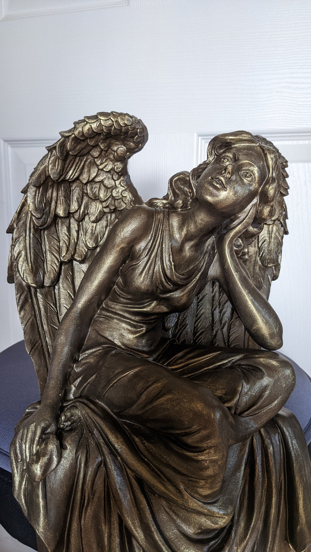 Resting Grace Sitting Angel Statue - Etsy