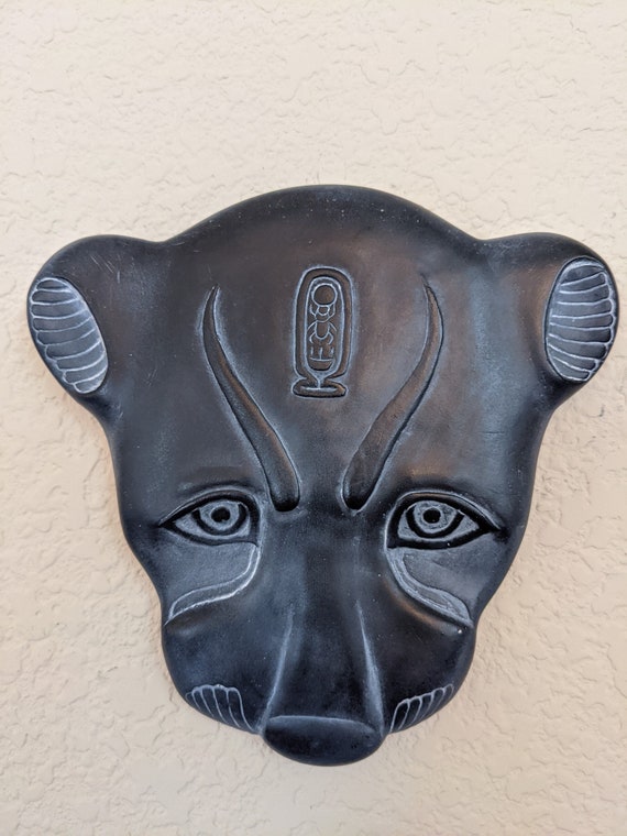 Egyptian Leopard Mask 6 Sculpture Wall Plaque Statue | Etsy