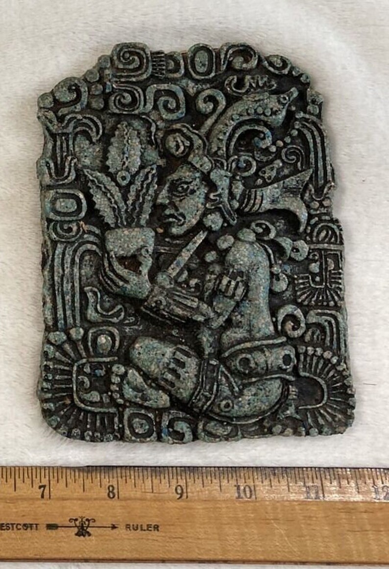 Aztec Maya Mesoamerica YUM KAAX the Maize God Plaque Wall Sculpture 5 ...