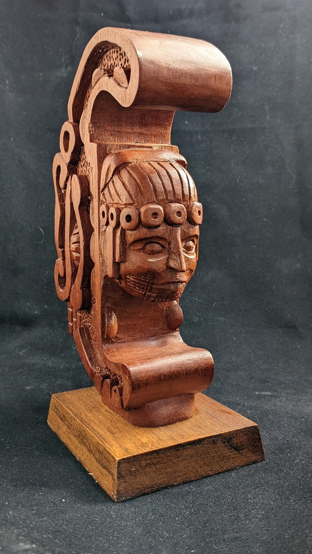 Aztec Mayan Queen of Uxmal Architectural Element Bust Sculpture Wood ...