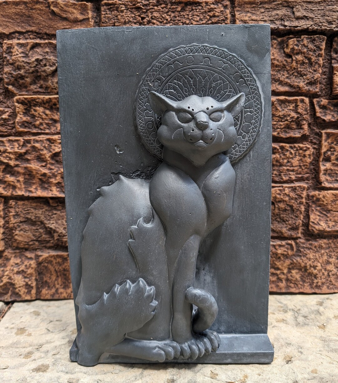 Cat Feline Chat Noir Wine Wall Sculpture Plaque - Etsy