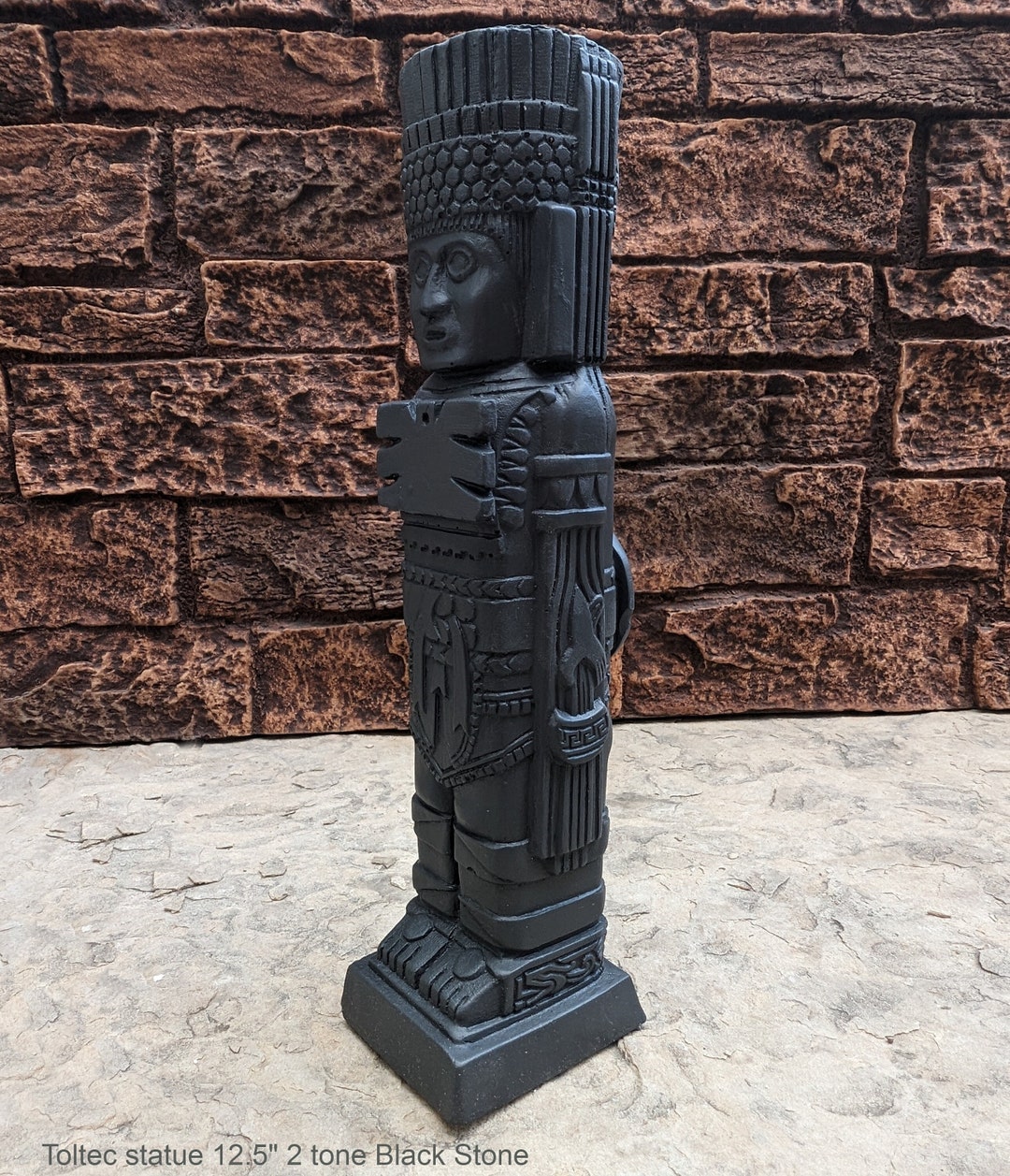 Toltec Warrior Mesoamerican MAYAN AZTEC Sculptural Statue Stele 12.5 ...