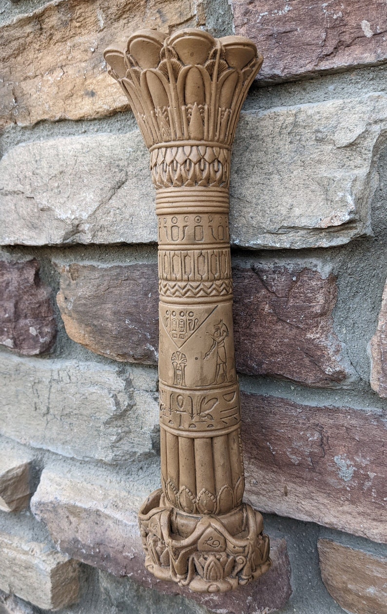 Egyptian Column Wall Fragment Sculpture Relief 12" 2 Pc Set - Etsy