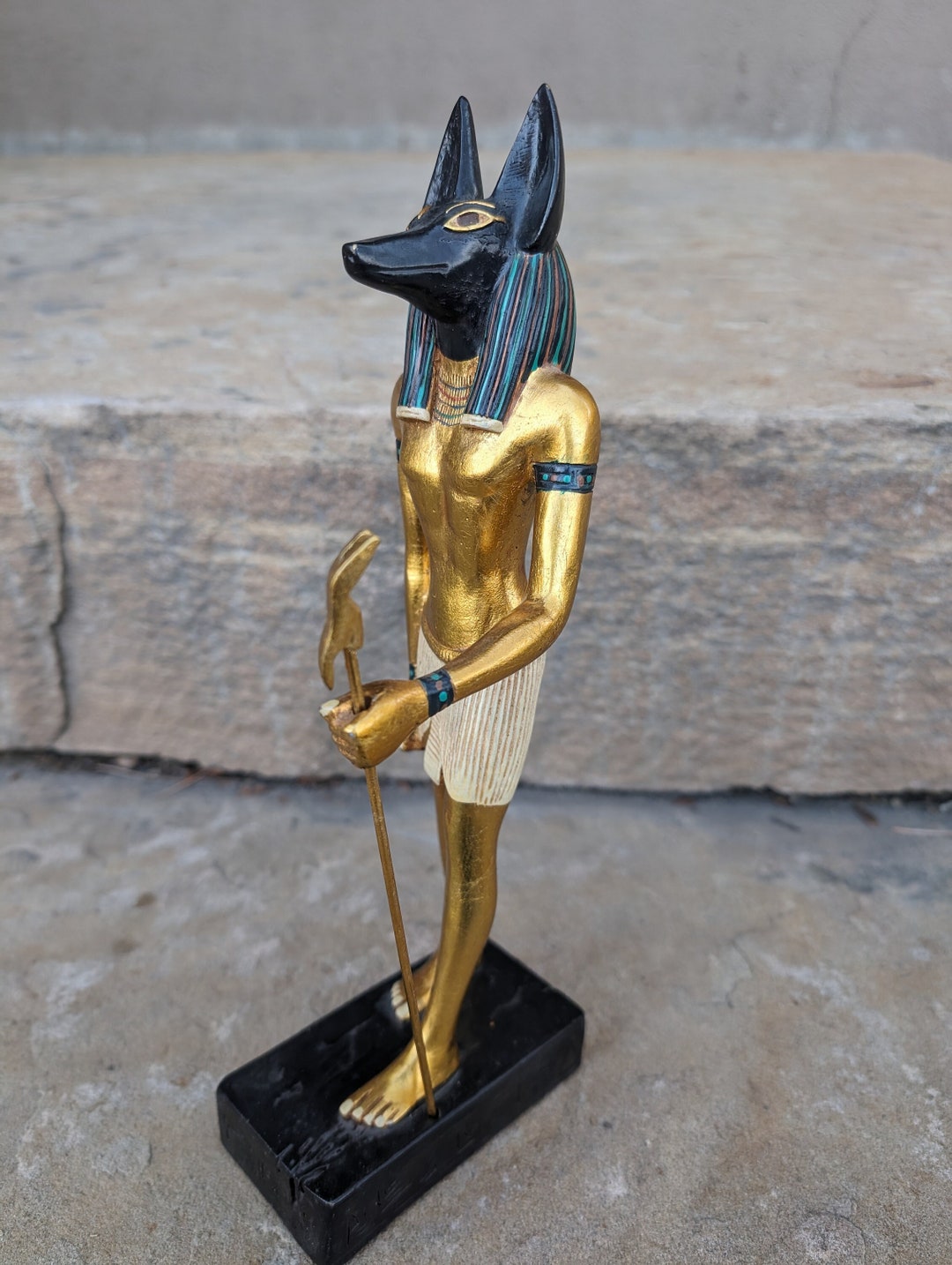 Egyptian Anubis Artifact Carved Sculpture Statue 11" AGI Artisans Guild ...