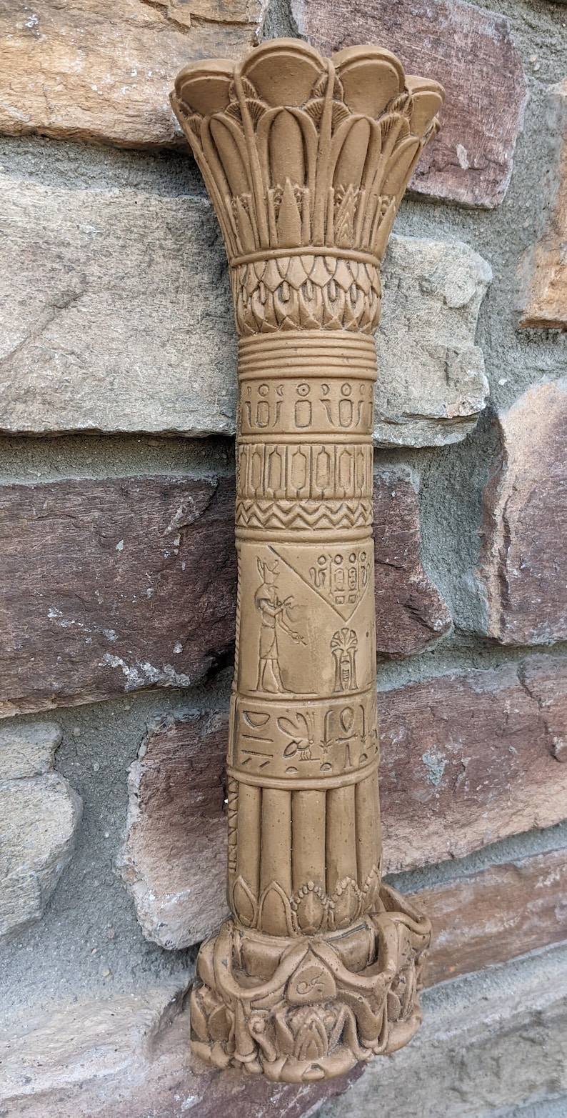 Egyptian Column Wall Fragment Sculpture Relief 12" 2 Pc Set - Etsy