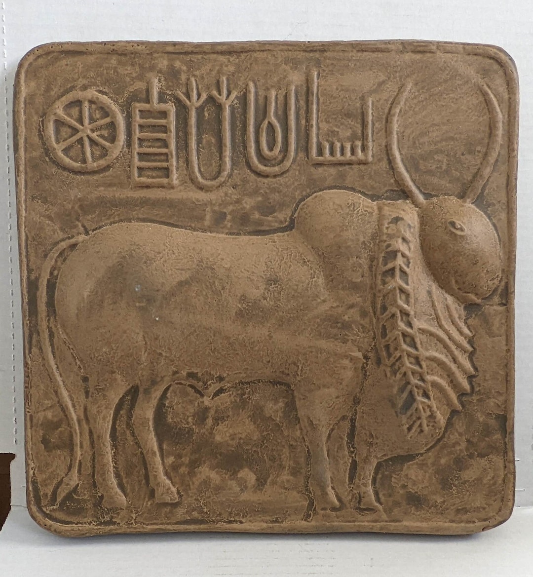 Indus Valley Bull Ox Sculpture Wall Plaque Mohenjo-daro Seal Pashupati ...