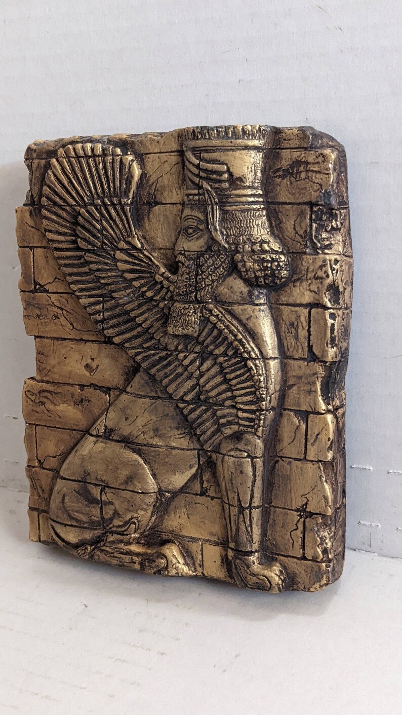 Assyrian Sumerian Winged Sphinx Susa Lion Shedu Palace Darius - Etsy