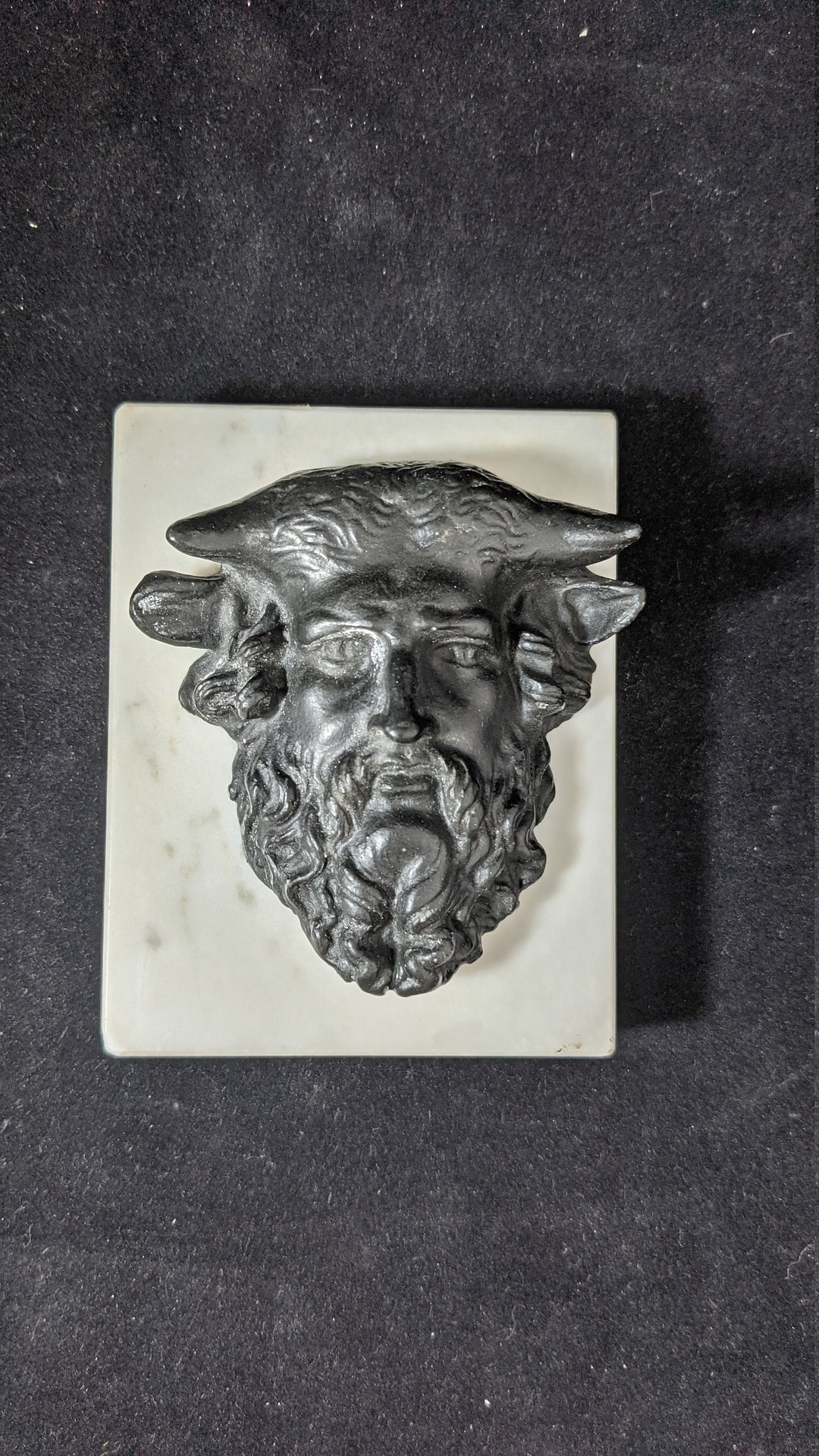 Roman Greek Acheloos Head of Horned God God of Lezoux Bust Sculpture ...