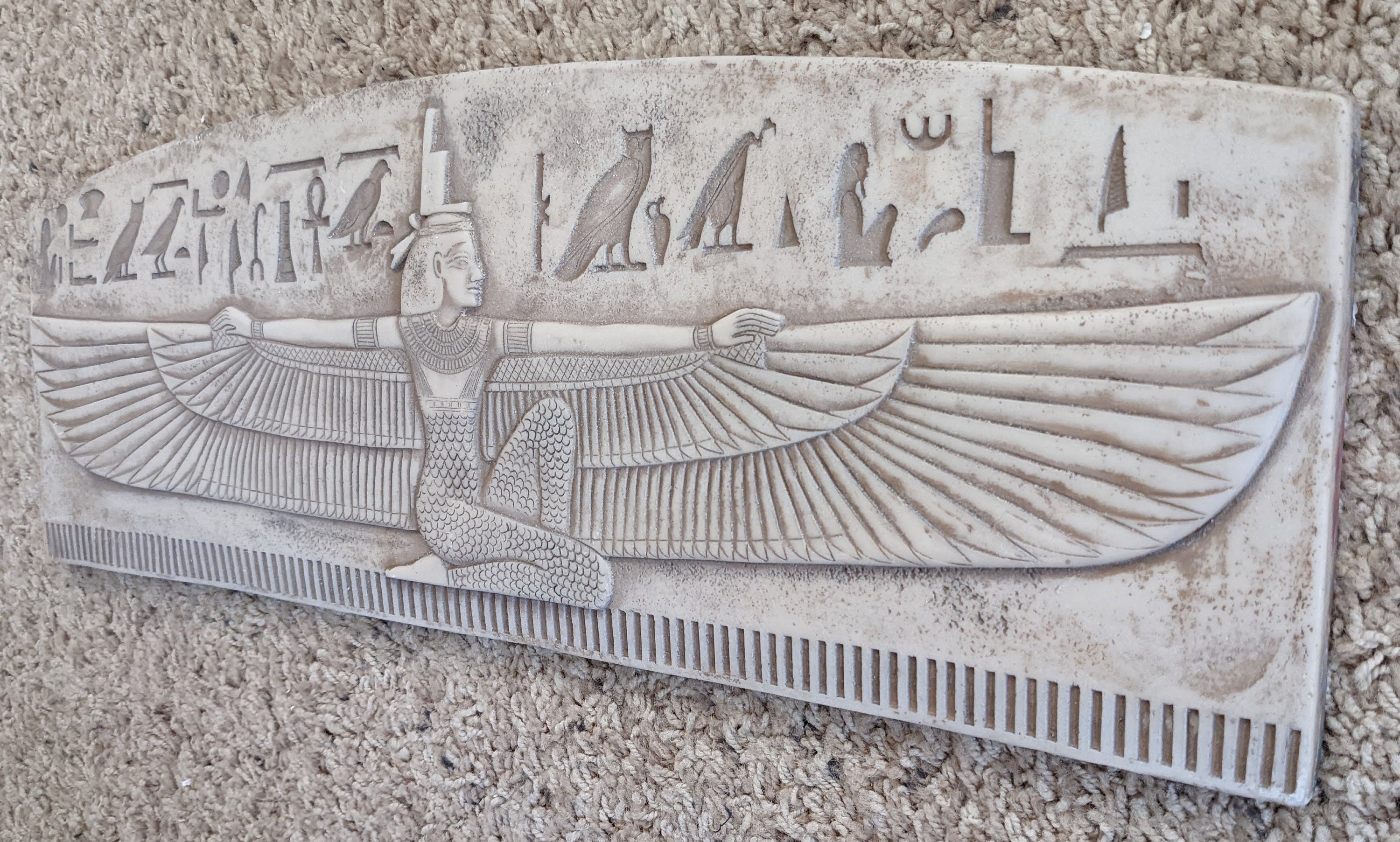 Egyptian Isis Tomb Seti I Sculptural Wall Relief 21.5 Cast Marble - Etsy