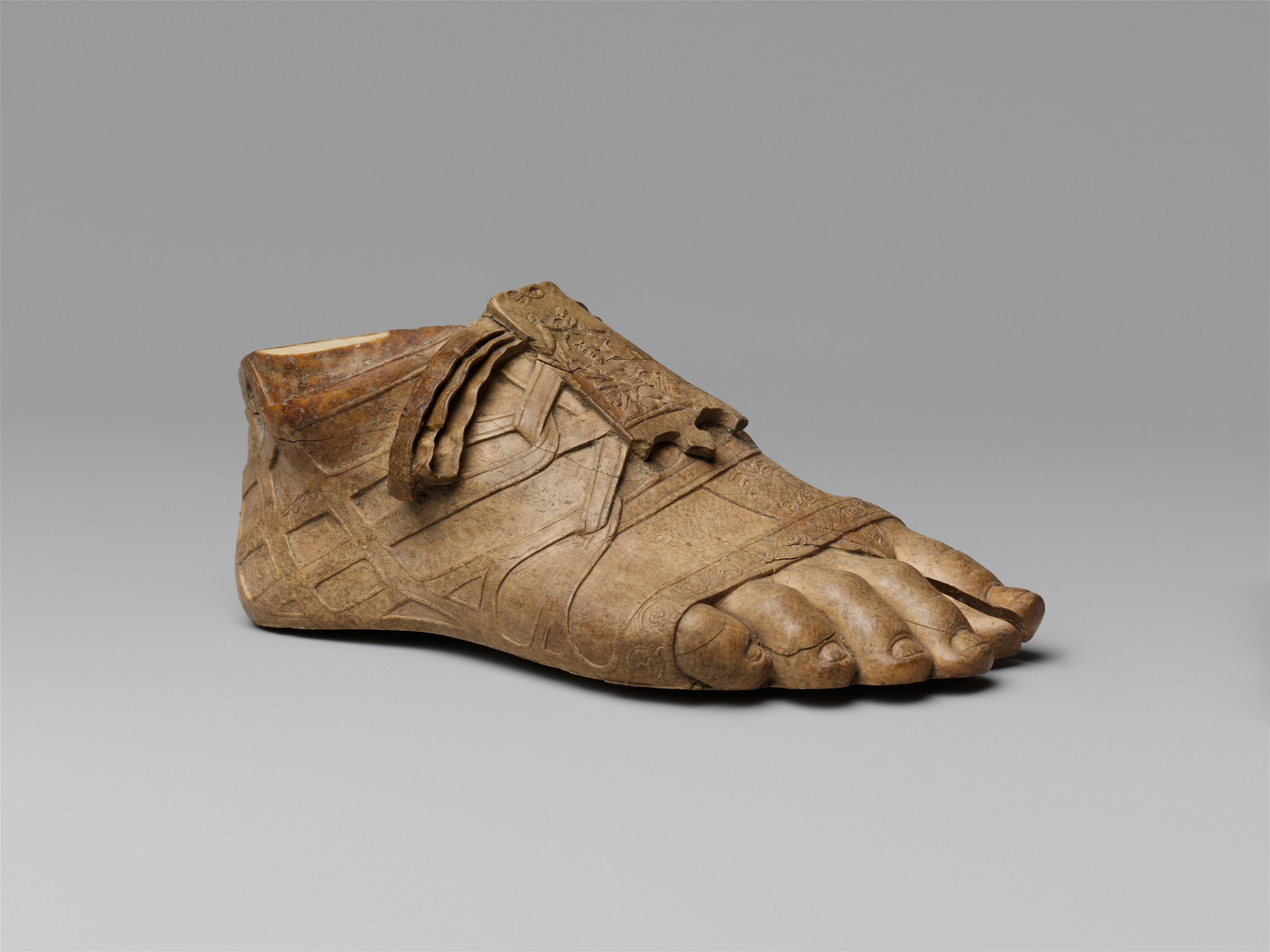 Roman Greek Ivory Sandaled Foot 5 5/8" Museum Reproduction MMA ...