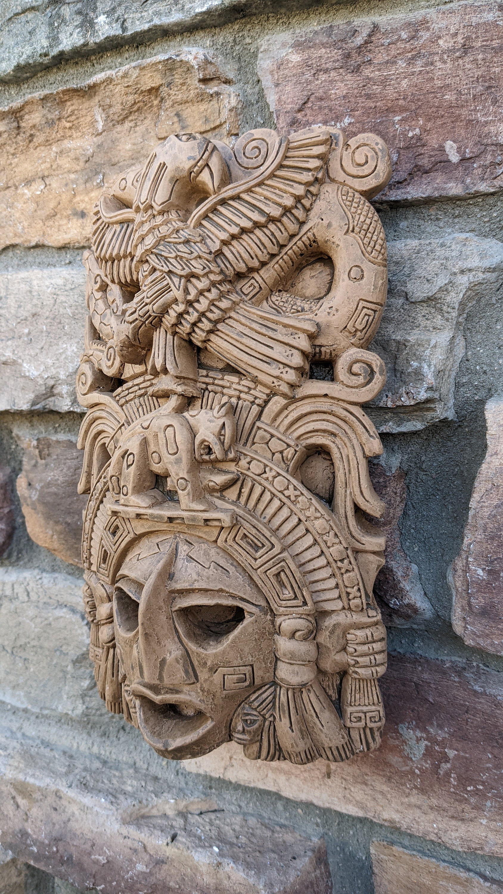 Aztec Mayan Mask Eagle Jaguar Warrior 9.25 | Etsy