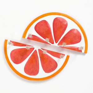 Hand Painted Ceramic Blood Orange Slice Key Holder, Unique Wall Storage ...