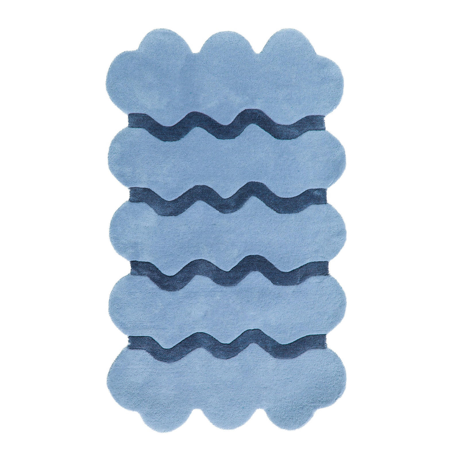 Sculpted Edge Hand Tufted Rug, Wavy Wool Area Rug Irregular Shape - Etsy
