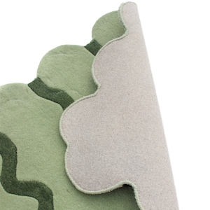 Sculpted Edge Hand Tufted Rug, Wavy Wool Area Rug Irregular Shape - Etsy