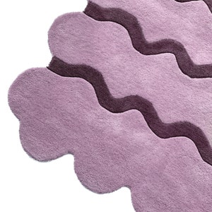 Sculpted Edge Hand Tufted Rug, Wavy Wool Area Rug Irregular Shape - Etsy