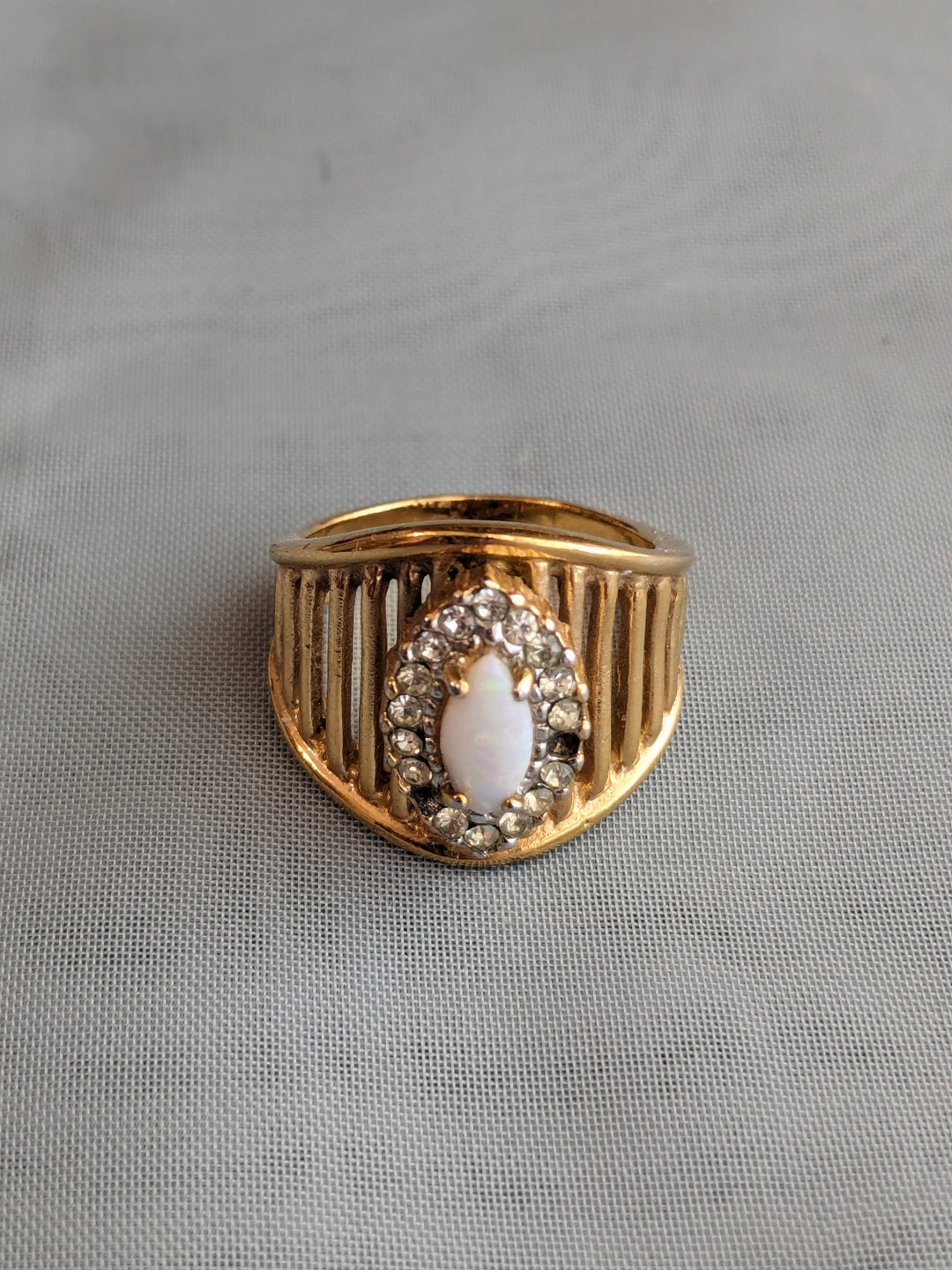 Vintage 18k GE Signed Hallmark Gold Ring Opal Size 6 - Etsy