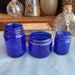 Vintage Cobalt Blue Glass Jars Vicks Noxzema Three Collectible Glass ...