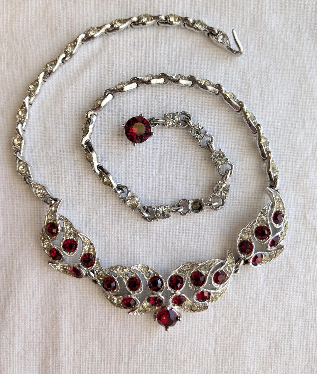 Reserved Vintage Bogoff Fire and Ice Red and Crystal Rhinestone ...