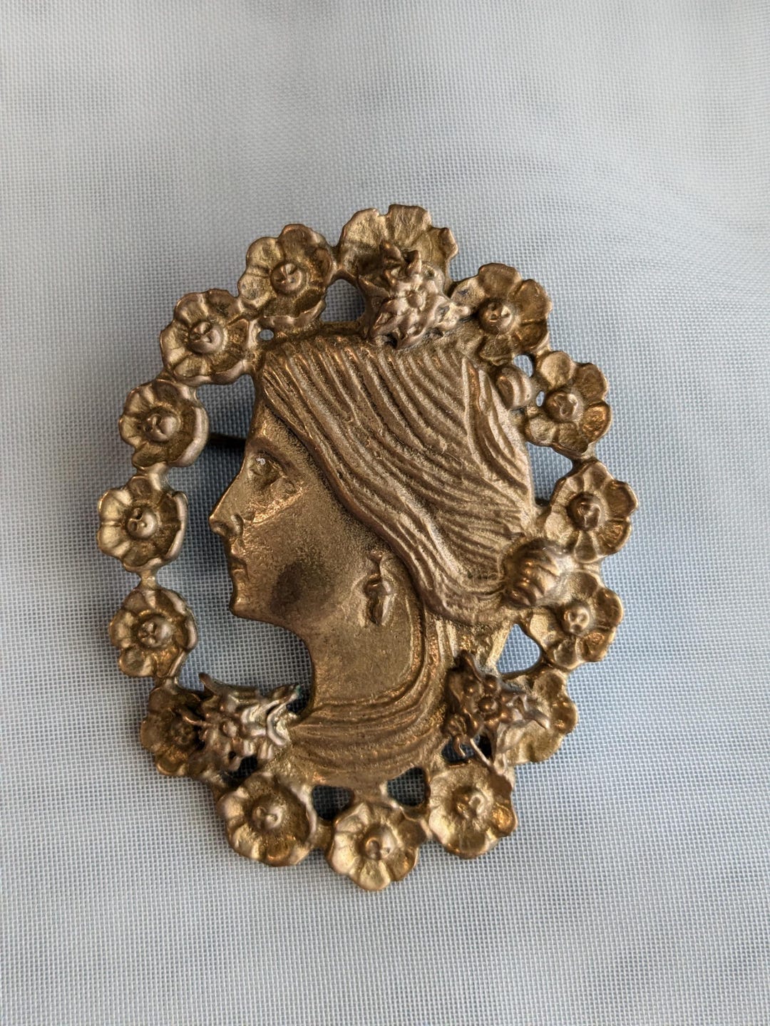 Antique Victorian Gold Tone C Clasp Brooch Pin - Etsy