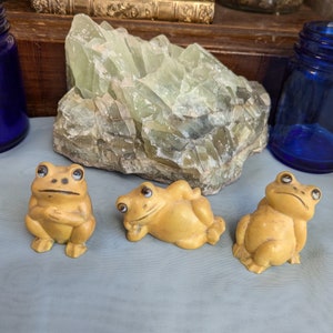 Vintage Antique Frog or Toad Figurines Set of Three Cottage Farmhouse ...