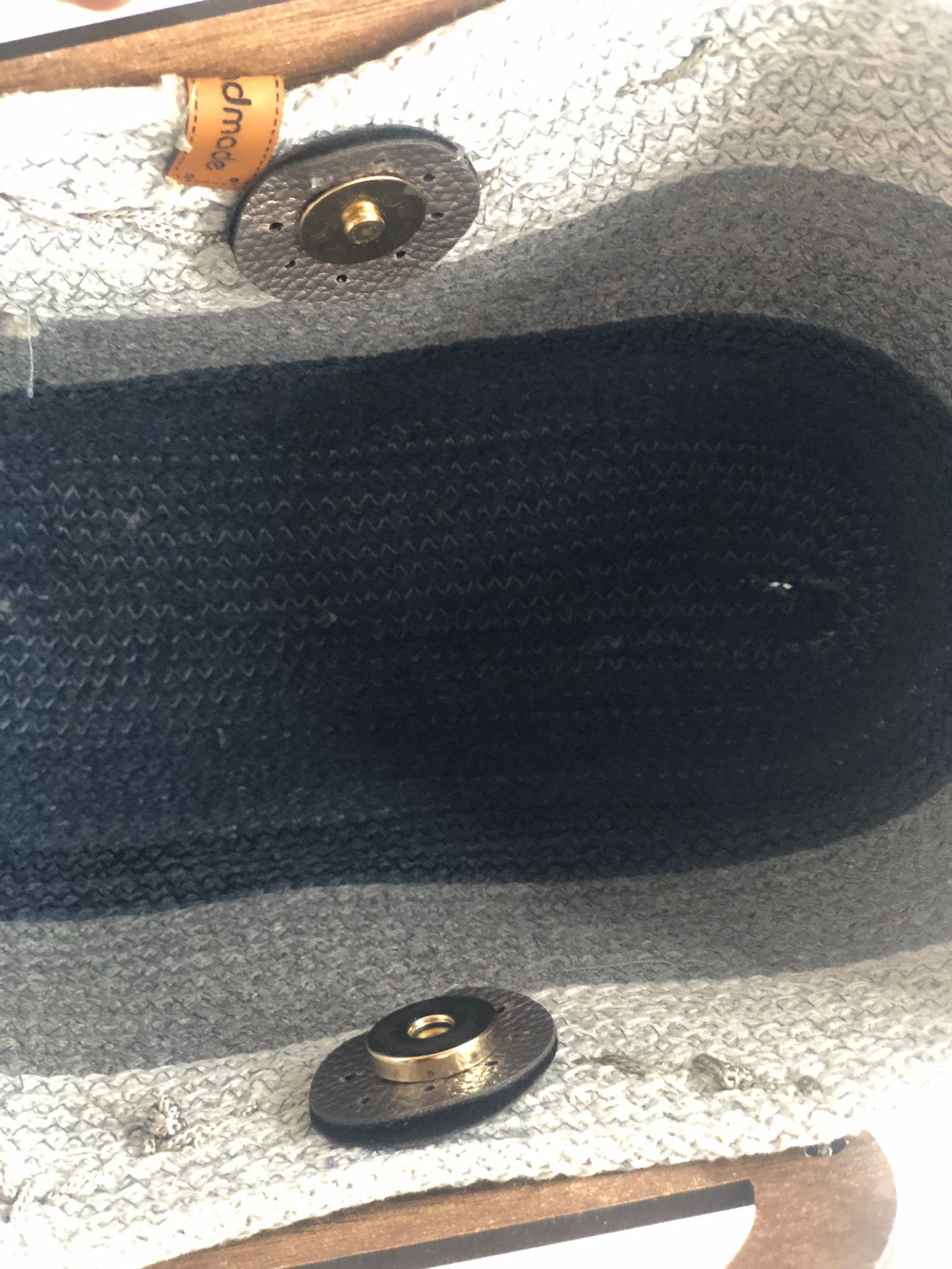 Cotton Rope Tote Bag With Wooden Handle; Multi Color Tote Bag; Wood ...