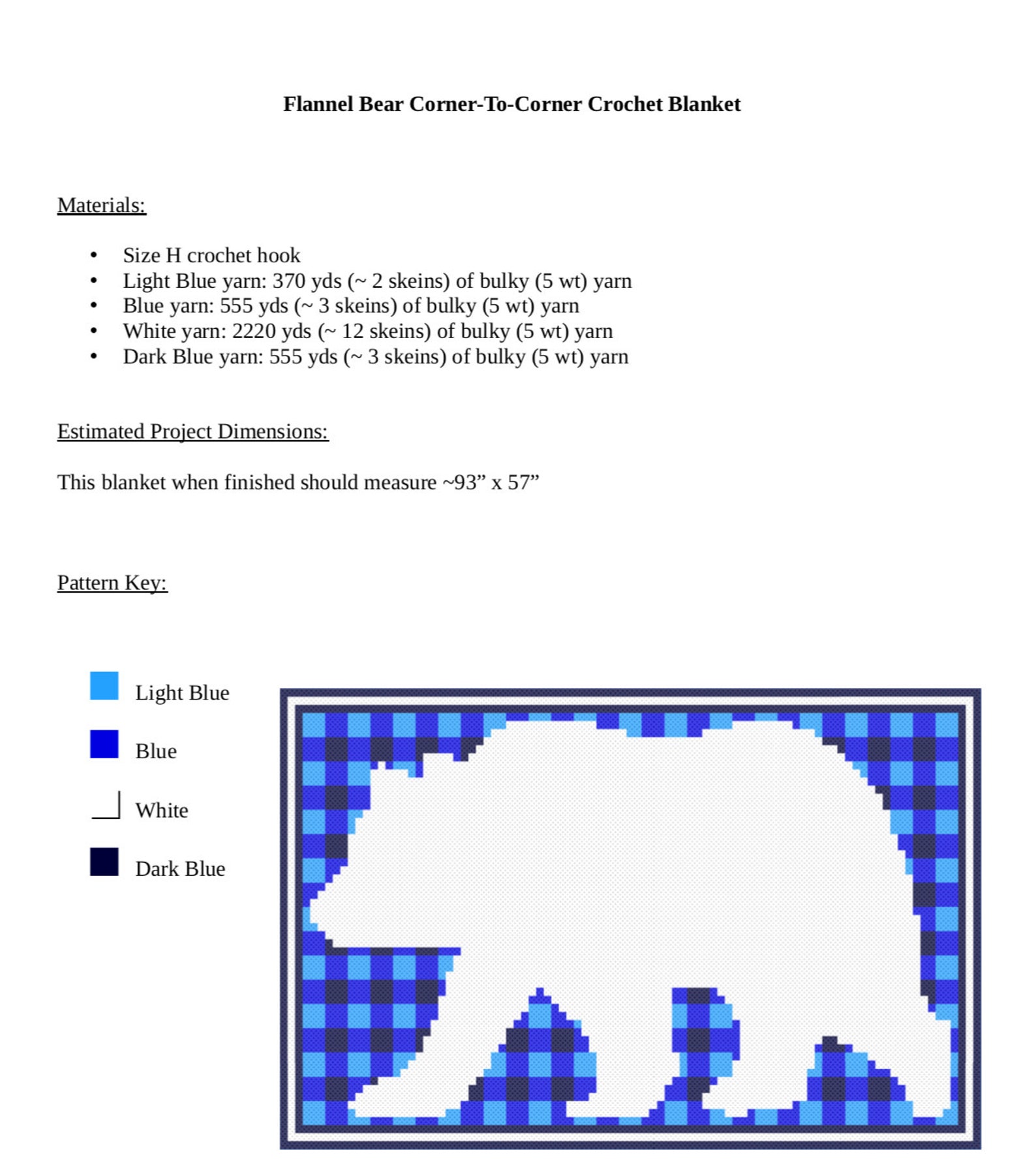 Moose C2C Bear C2C and Tree C2C Plaid Blanket Pattern Bundle - Etsy