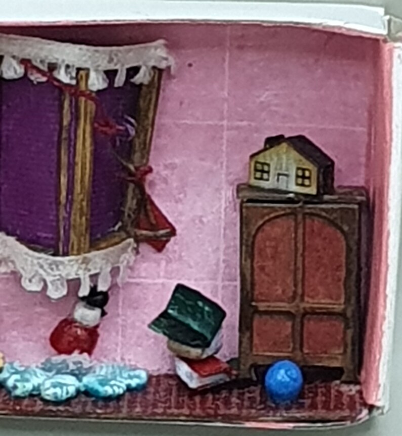 Girls Playroom Matchbox Diorama Miniature Decoration, Whimsical Decor ...