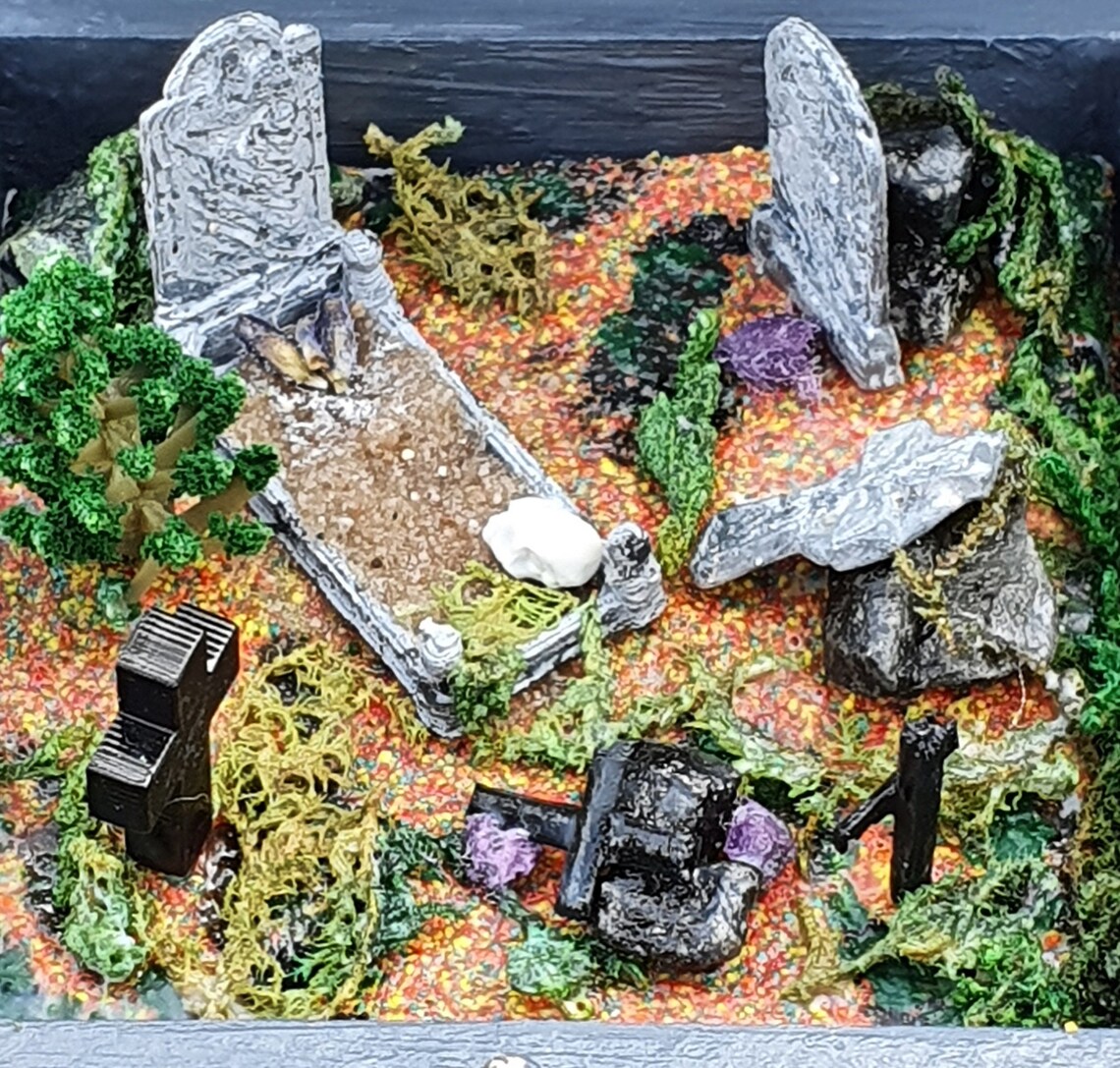 Graveyard Diorama Scene Cemetery Miniature Gothic Oddities - Etsy