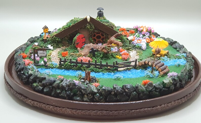 Hobbitcore Fairy House Diorama, Miniature Cottage Ornament, Enchanting ...