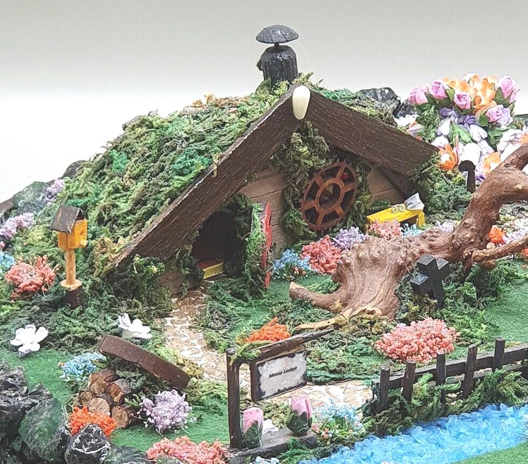 Hobbitcore Fairy House Diorama, Miniature Cottage Ornament, Enchanting ...