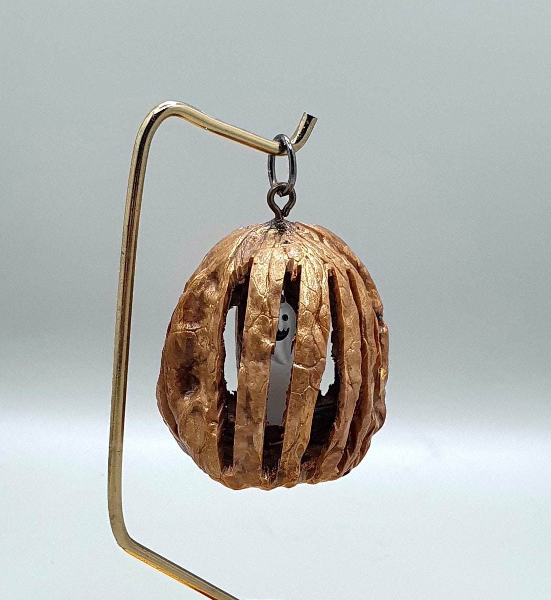 Tiny Ghost in a Nutshell, Walnut Shell Bird Cage Diorama, Dark Academia ...