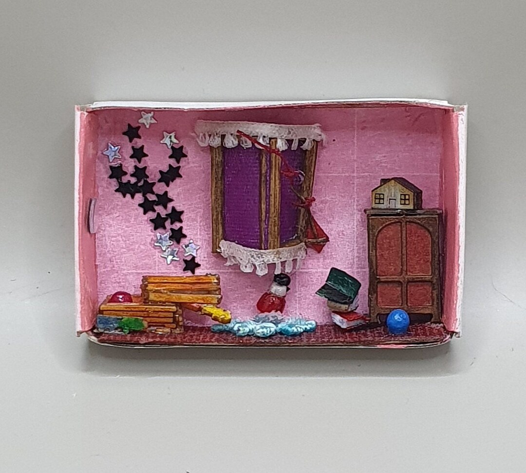 Girls Playroom Matchbox Diorama Miniature Decoration, Whimsical Decor ...