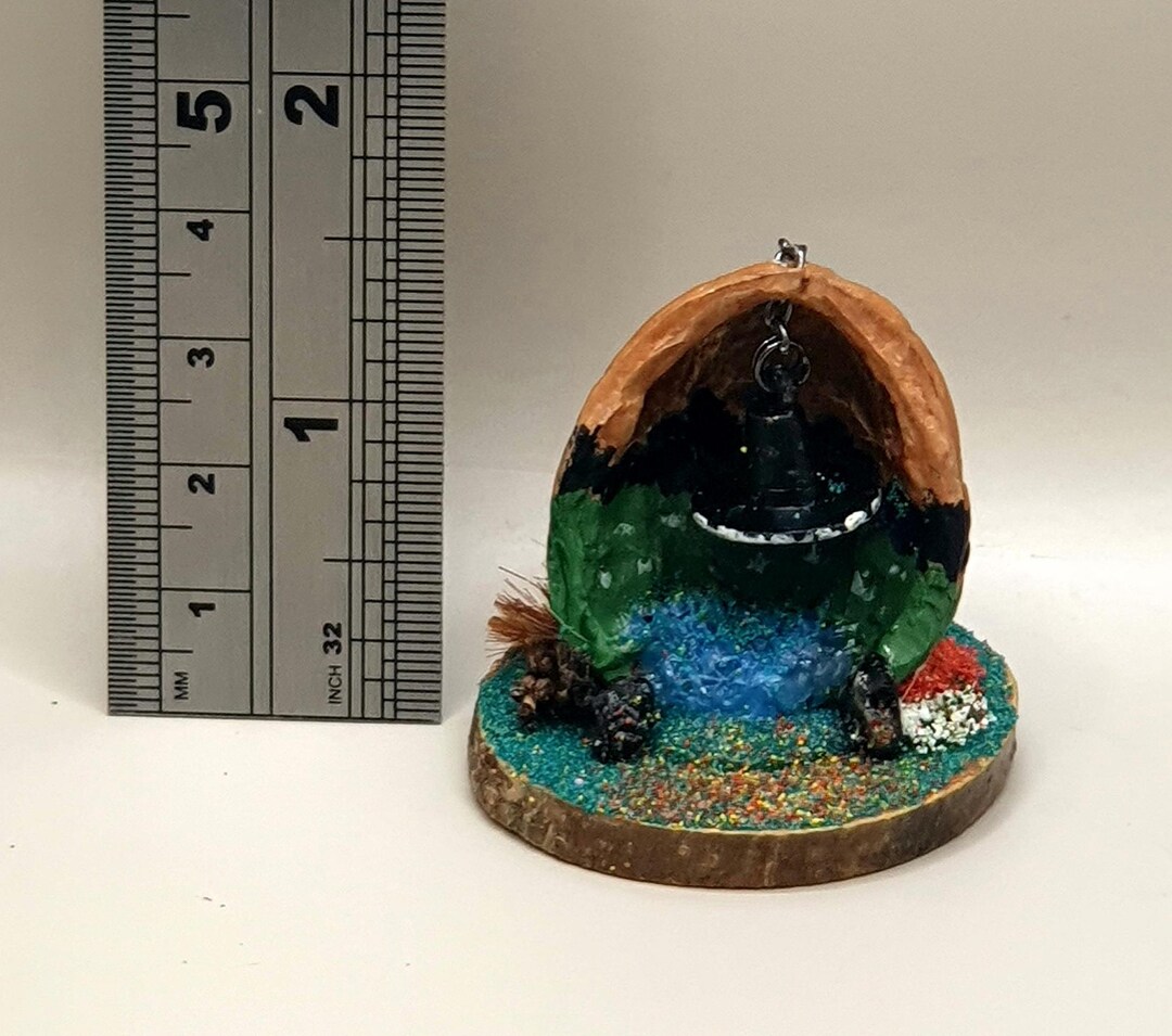 Traditional Welsh Hat in a Nutshell, Miniature Shelf Decor, Walnut ...