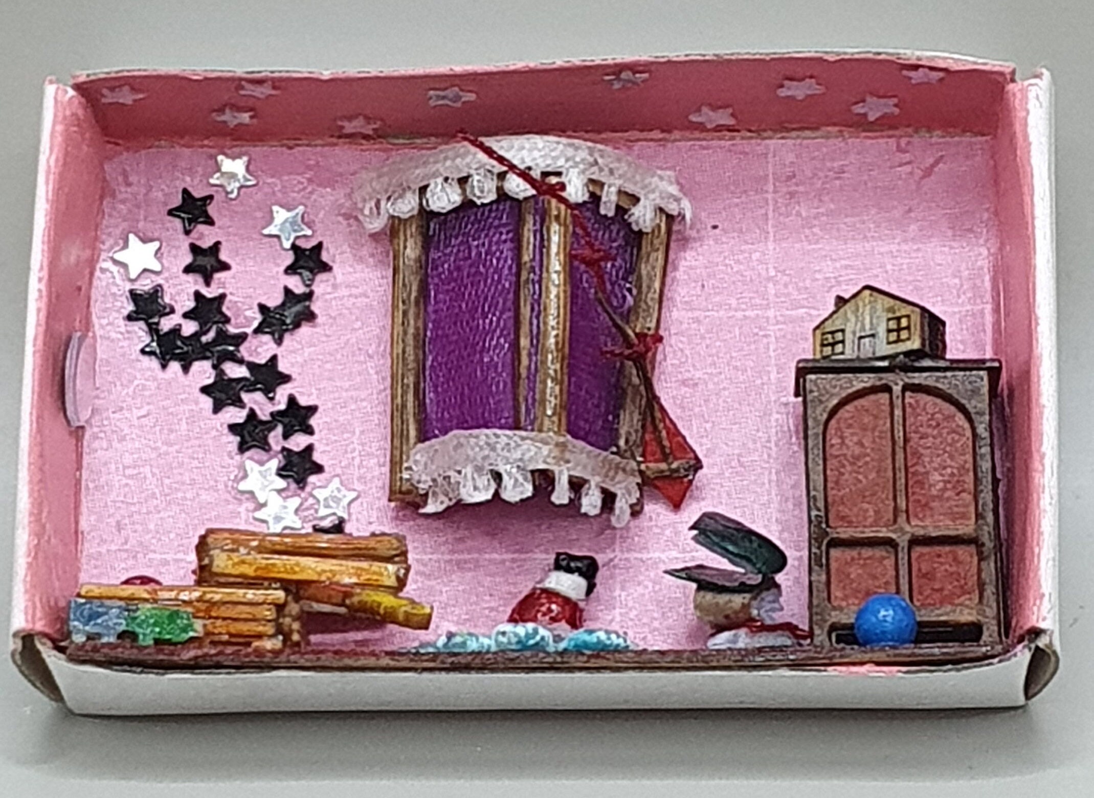Girls Playroom Matchbox Diorama Miniature Decoration, Whimsical Decor ...