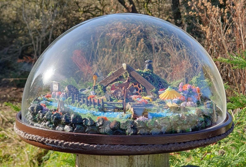 Hobbitcore Fairy House Diorama, Miniature Cottage Ornament, Enchanting ...