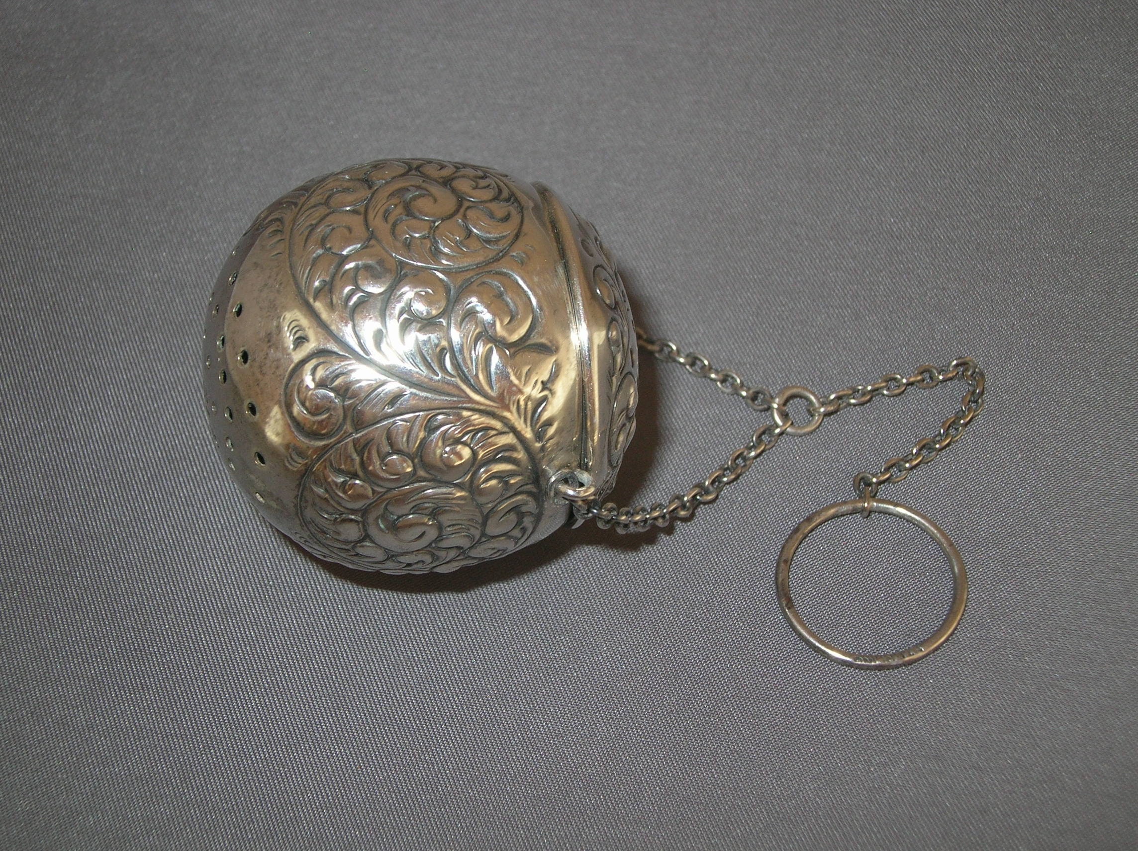 Antique Blackinton Sterling Silver All Over Repousse Tea Ball Teaball ...