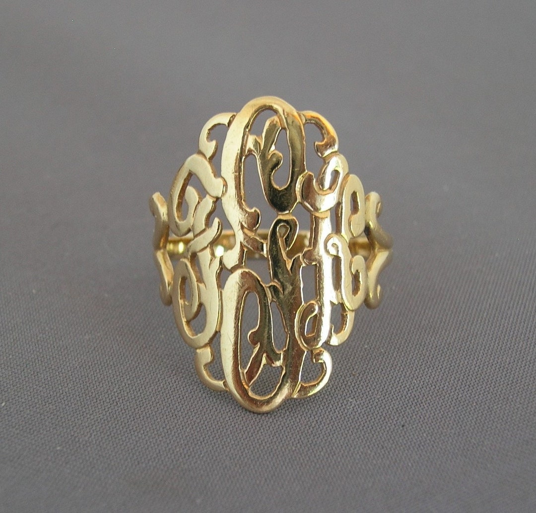 Vintage 14K Solid Yellow Gold Scrolly Ring Size 7.5 - Etsy