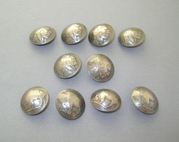 10 Real USA Buffalo Indian Head Nickel Domed Shank Coin Buttons 3/4" - Etsy