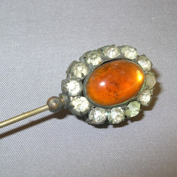 Amber Rhinestone Pin - Etsy