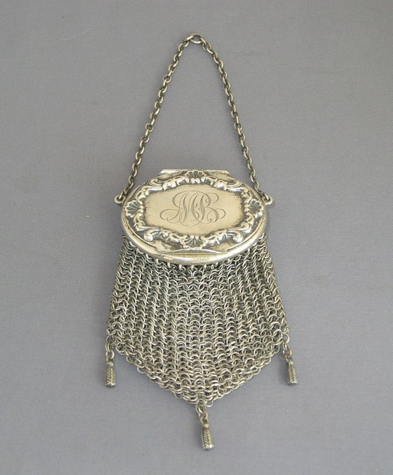 Victorian Sterling Silver Mesh Chatelaine Coin Purse … - Gem