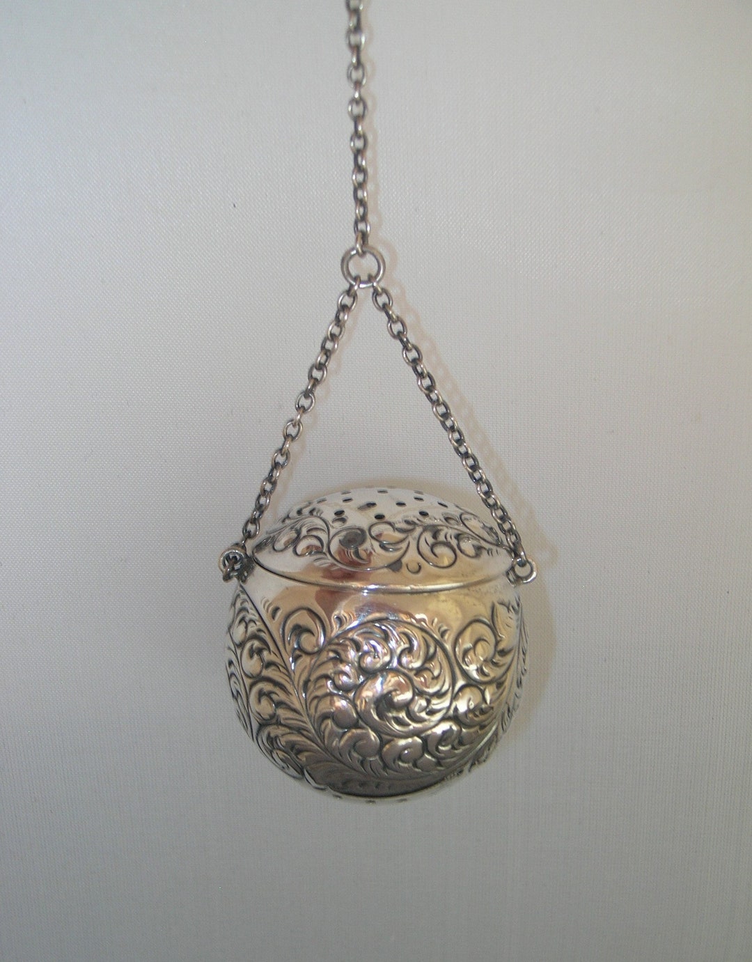 Antique Blackinton Sterling Silver All Over Repousse Tea Ball Teaball ...