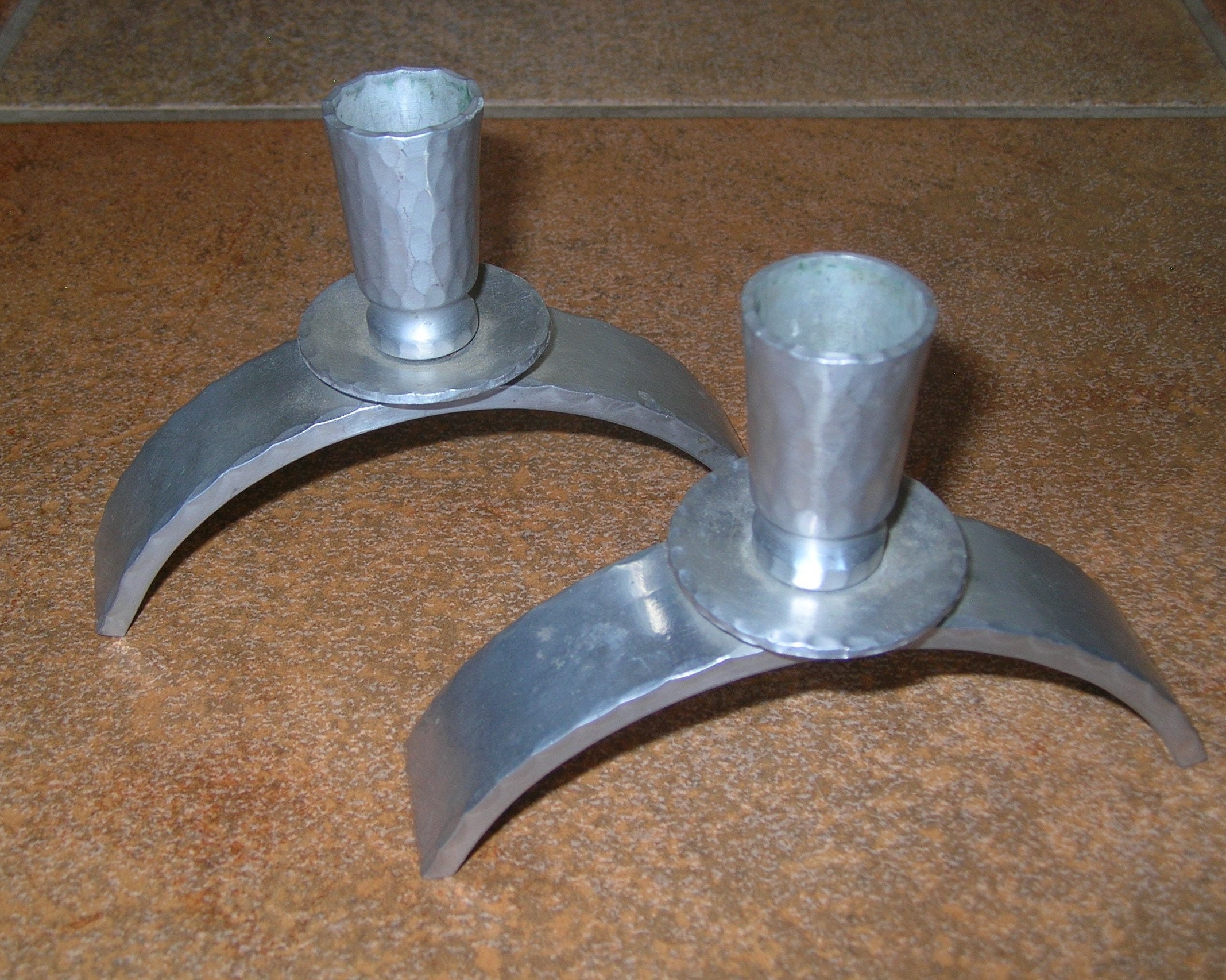LEHMAN Hand Forged Aluminum Candlesticks - Etsy