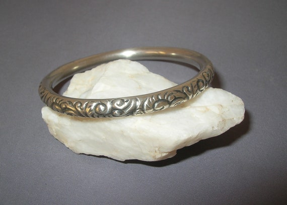 Gorgeous Victorian Repousse Sterling Silver Hollow Ba… - Gem