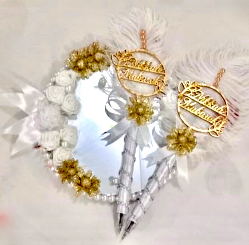 Nikah Ring Tray With Feather Pen Wedding Pen -wedding Ceremony Muslim ...