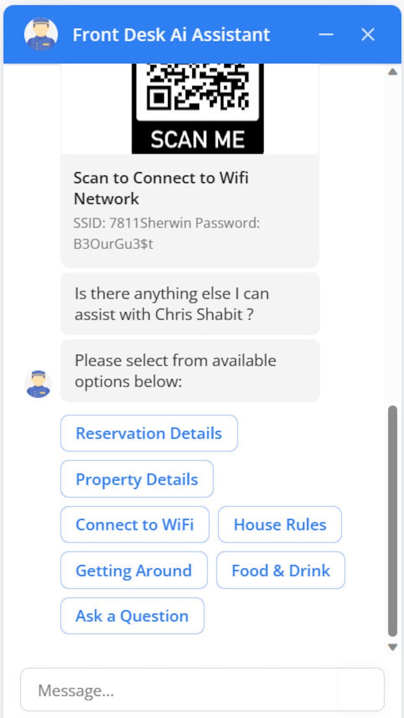 Custom Ai Chatbot Automated Support Concierge for Rental Hosts (house ...