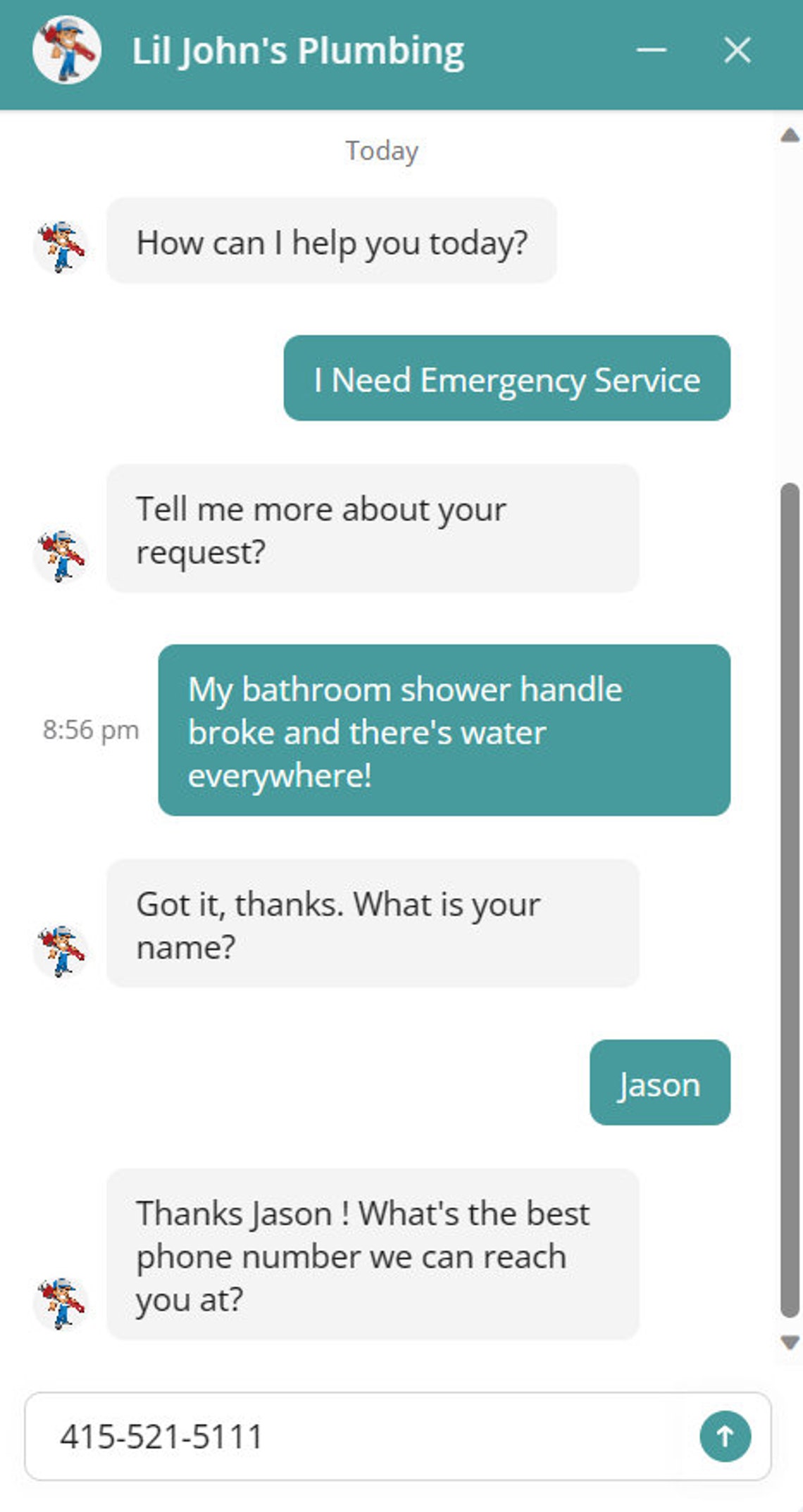 Plumbing Appointment Assistant Ai Chatbot for Plumbing Business ...